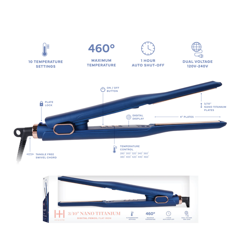 Hot & Hotter Nano Titanium Pencil Flat Iron 3/10" | Precision Edges ...