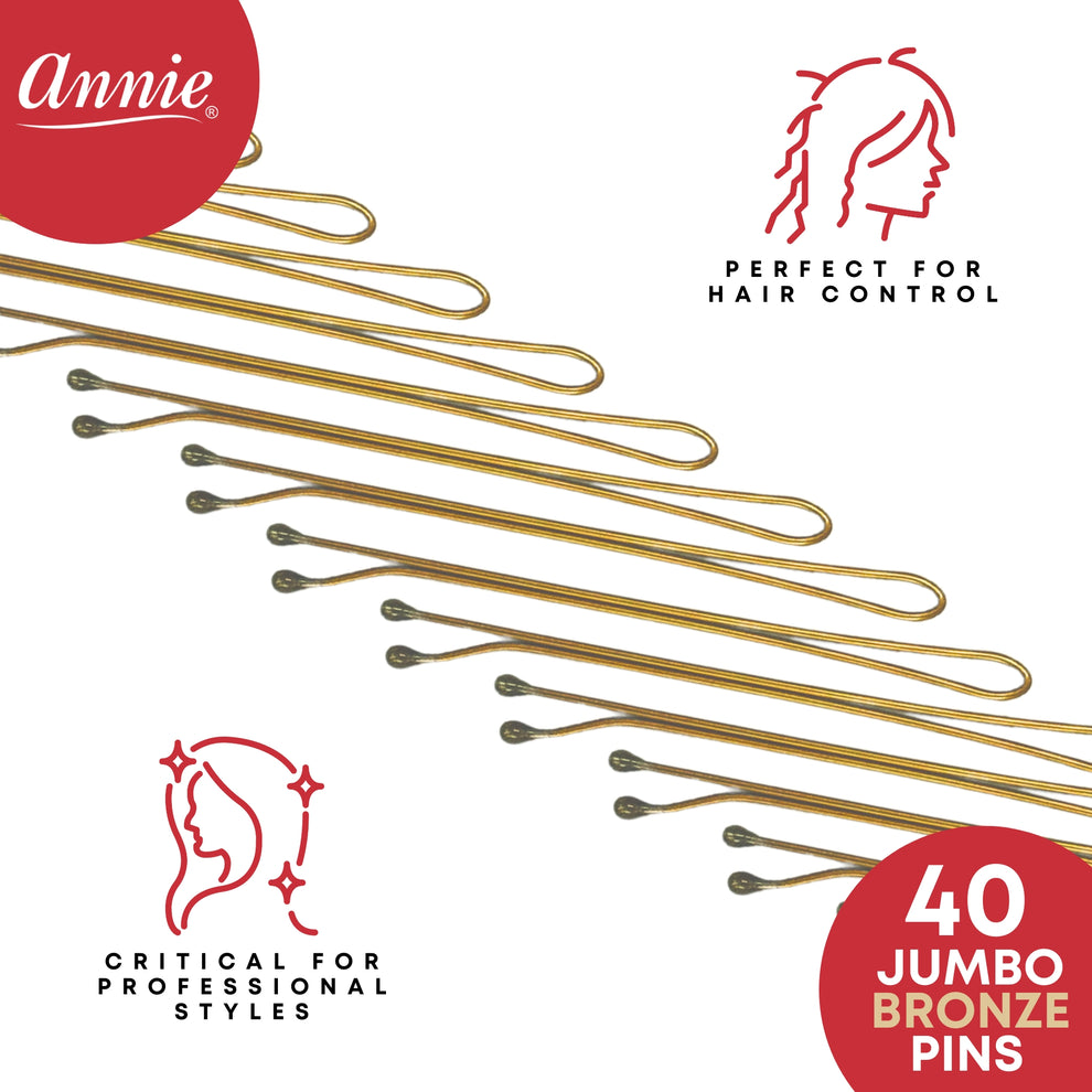 Annie Roller Pins 2 3/4In, 40 Count Metal Hair Pins, Bronze – Annie ...