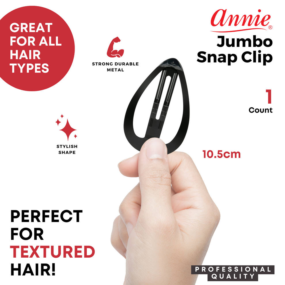 Annie Jumbo Snap Clip 10.5cm, 1 Count Fashion Hair Clip, Black – Annie ...