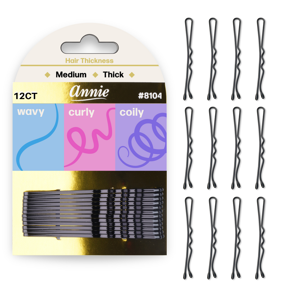 Annie Extra Jumbo 7cm Curved Bob Pin 12ct Black – Annie International, Inc.