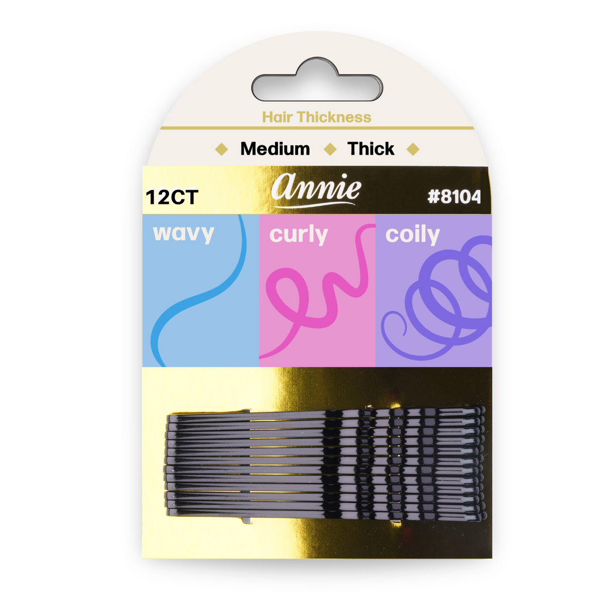 Annie Extra Jumbo 7cm Curved Bob Pin 12ct Black – Annie International, Inc.