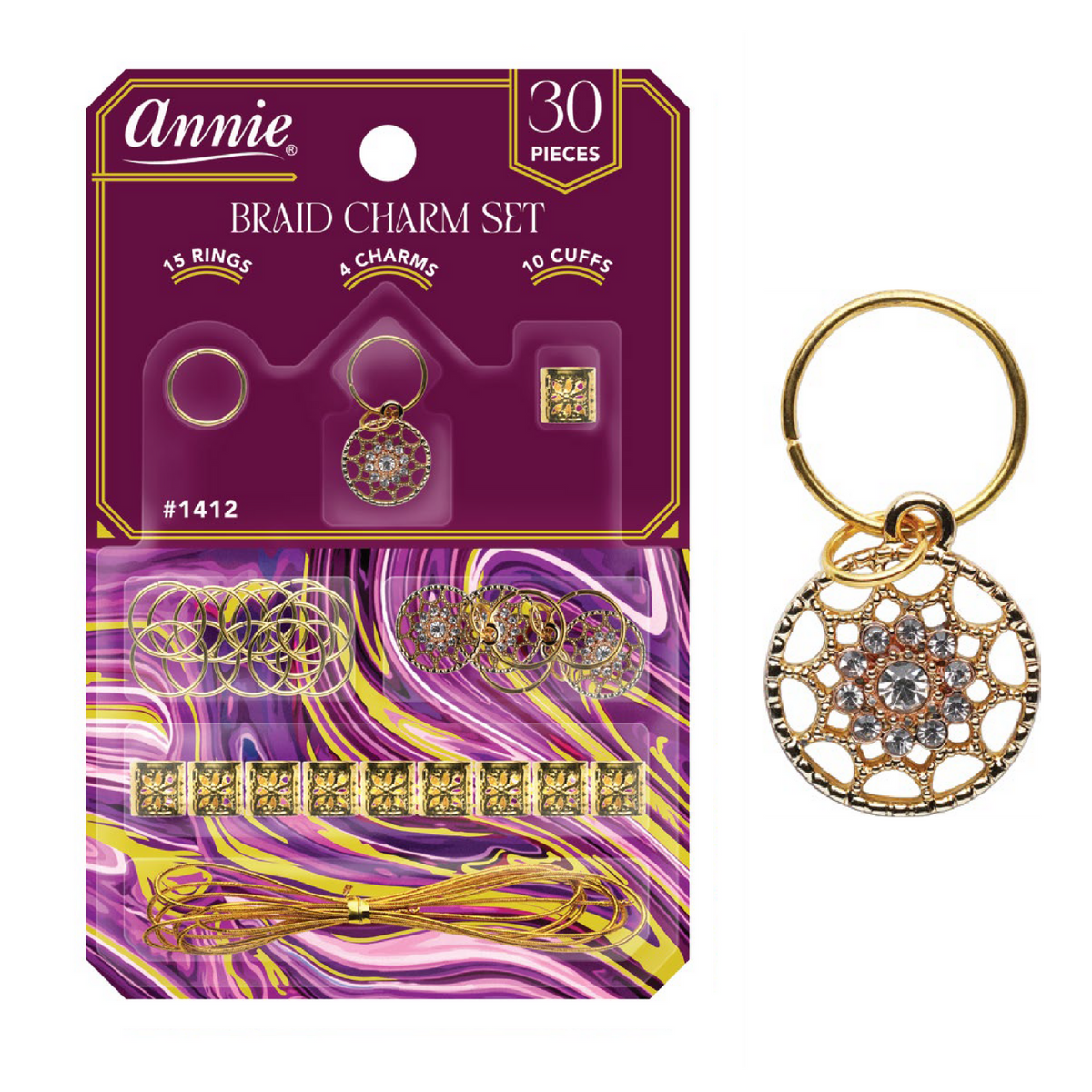 Annie Braid Charm Set, Diamond Wheel – Annie International