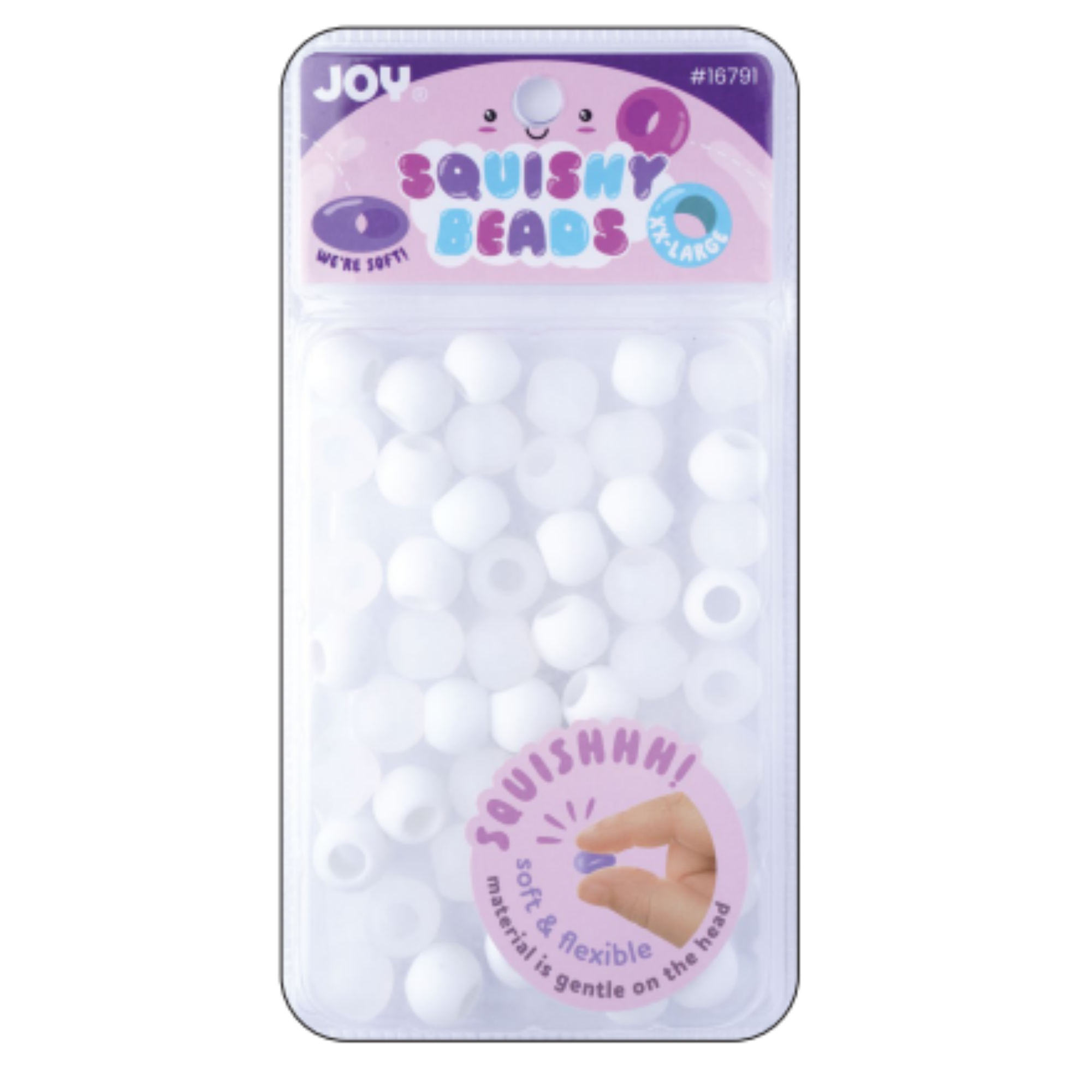 Joy Round Squishy Beads XXL Size, Large Pack, Clear & White – Annie ...