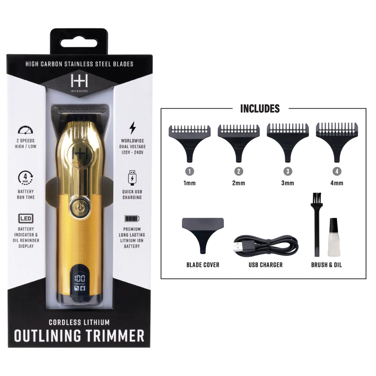 Hot & Hotter Cordless Lithium Outlining Trimmer Gold – Annie International