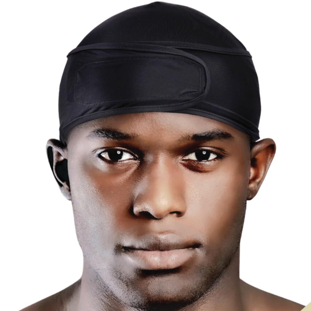 Mr. Durag Velcro Strap Compress Wave Cap Black | Ultimate 360 Waves ...