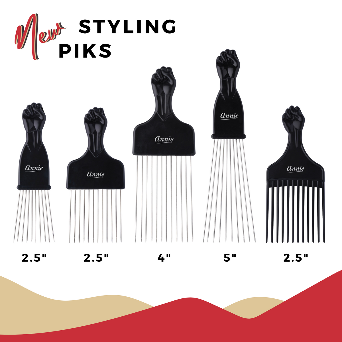 Annie Afro Styling Pik 2.5" Regular Black – Annie International, Inc.