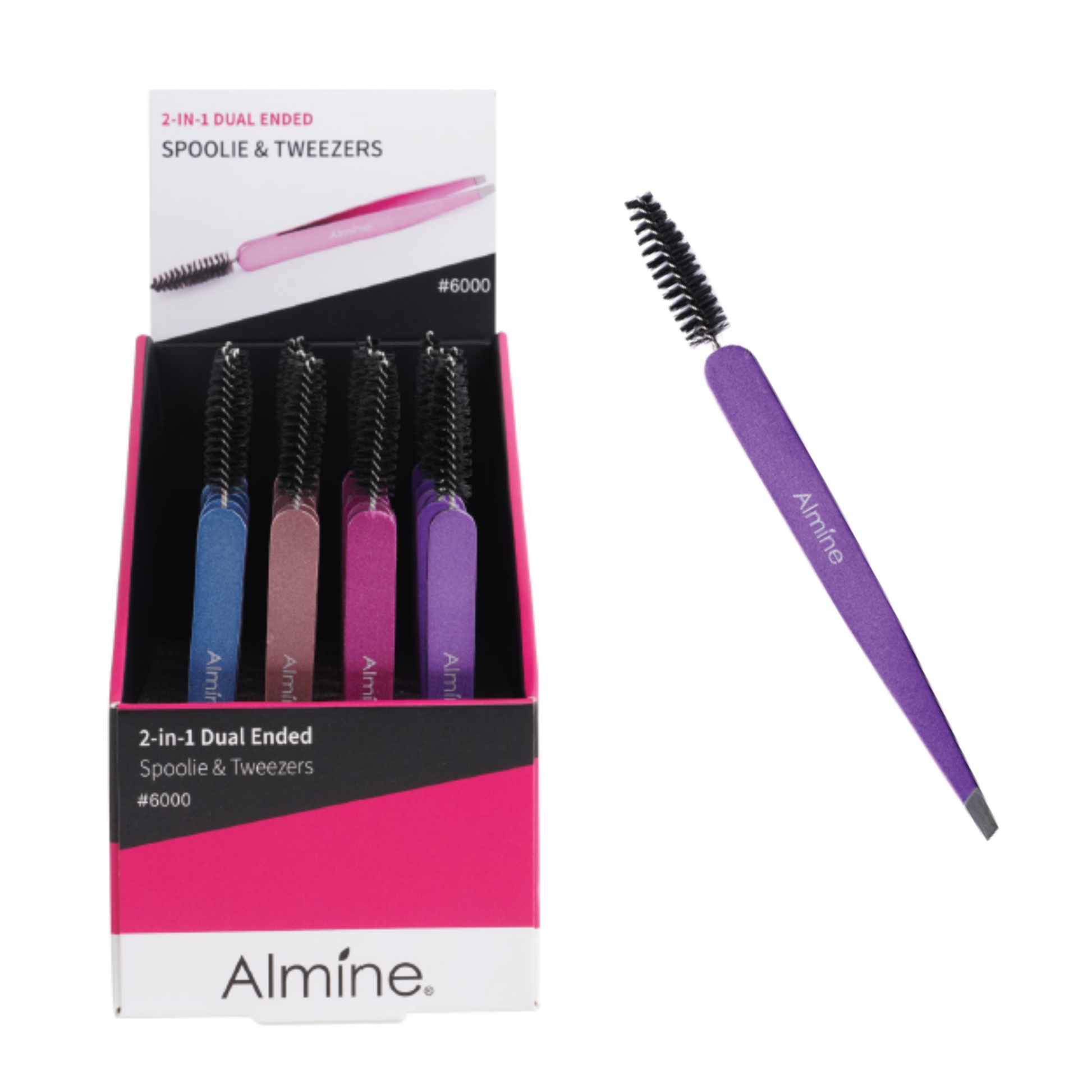 Almine 2 in 1 Dual Ended Spoolie & Tweezer 24ct Display Set – Annie ...