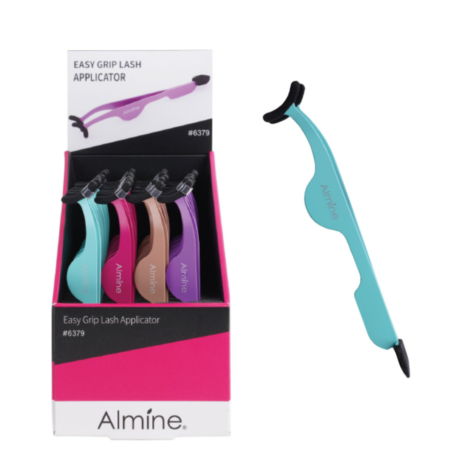 Almine Easy Grip Rubber Tip Lash Applicator Tweezer 24ct Display Set ...