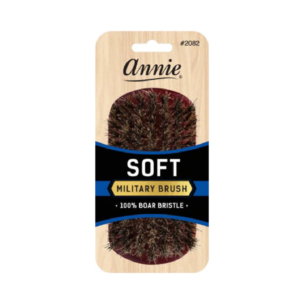 Annie Soft Military Brush 100% Pure Boar Bristles Dark Brown – Annie ...