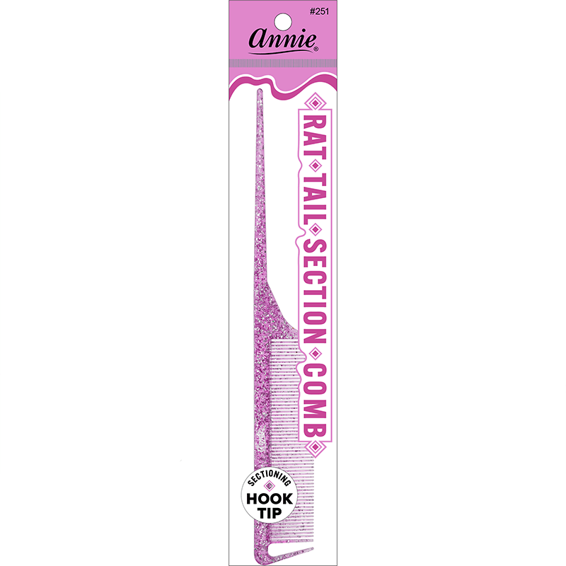 Annie Luminous Rat Tail Section Comb Asst Colors – Annie International ...