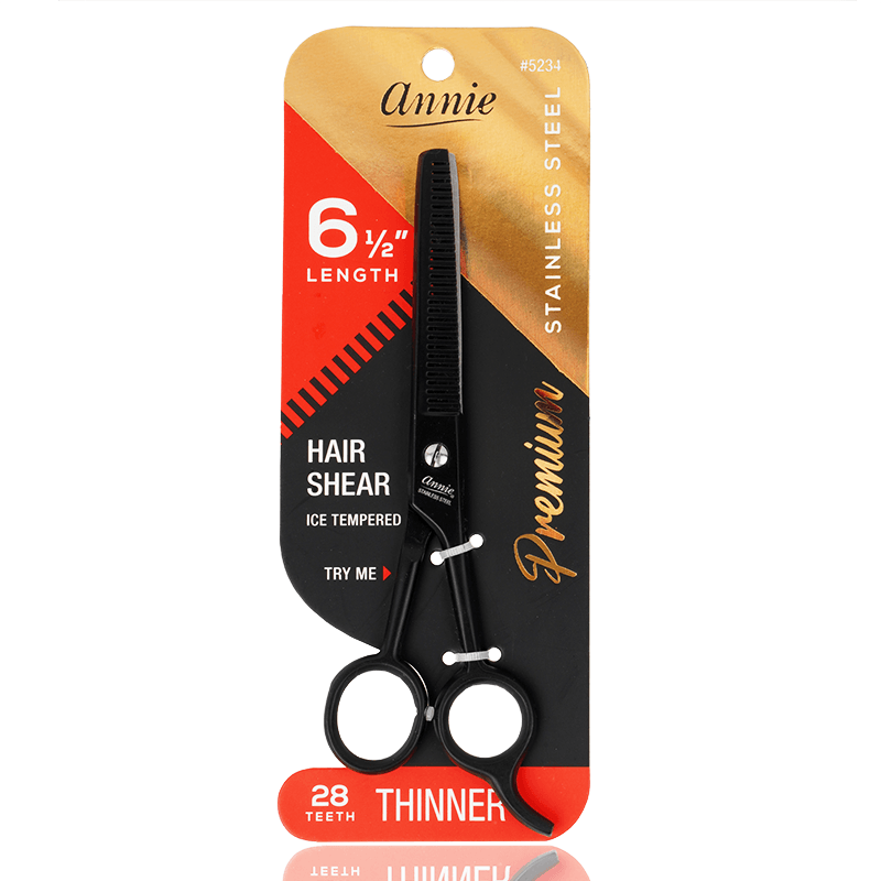 Annie Stainless Steel Thinning Hair Shears 6.5 Inch Black – Annie ...