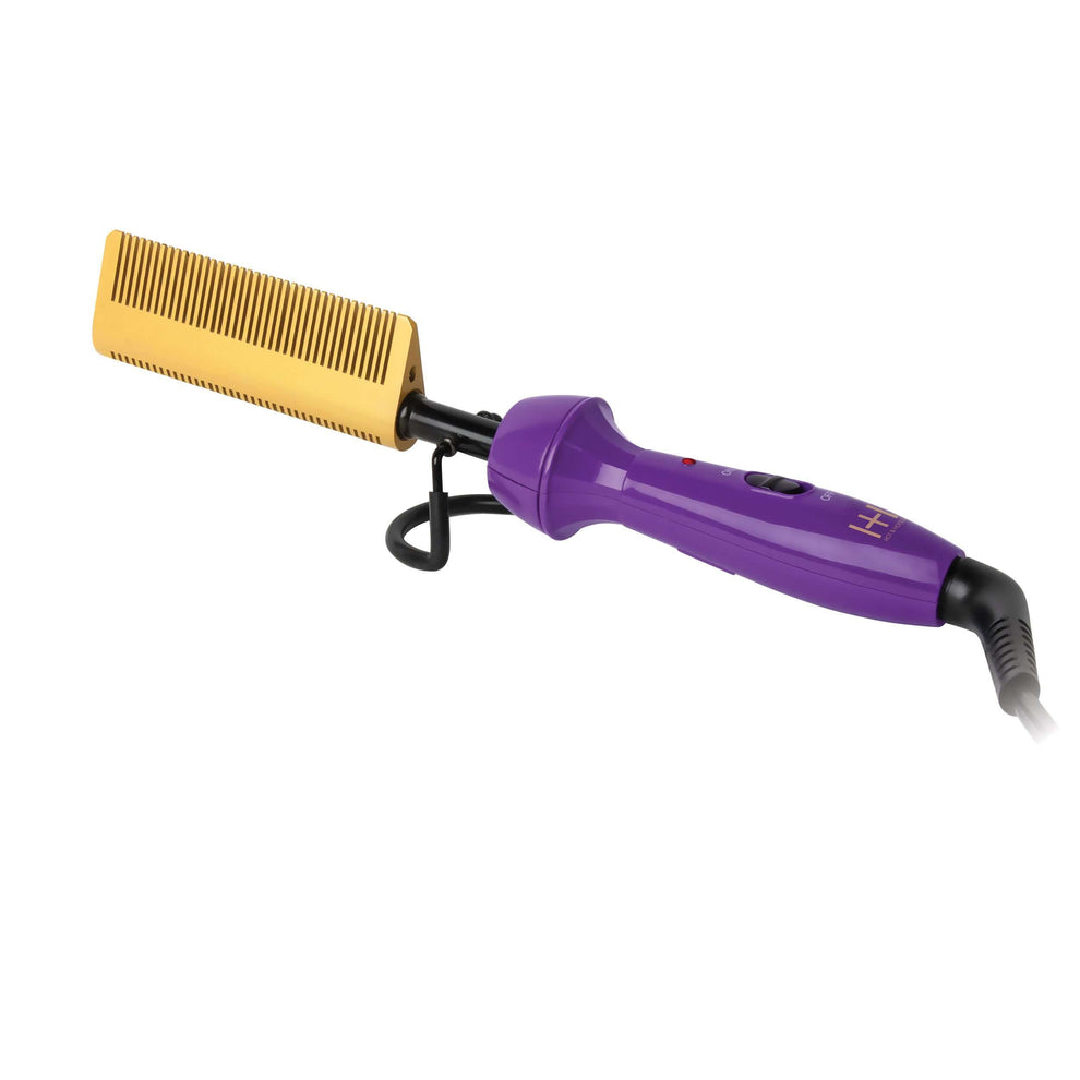 Hot & Hotter Electric Ceramic Pressing Hot Comb Double Teeth, Purple ...